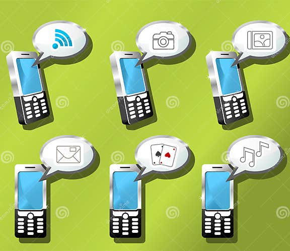 Mobile phones icon set stock vector. Illustration of phone - 4630780