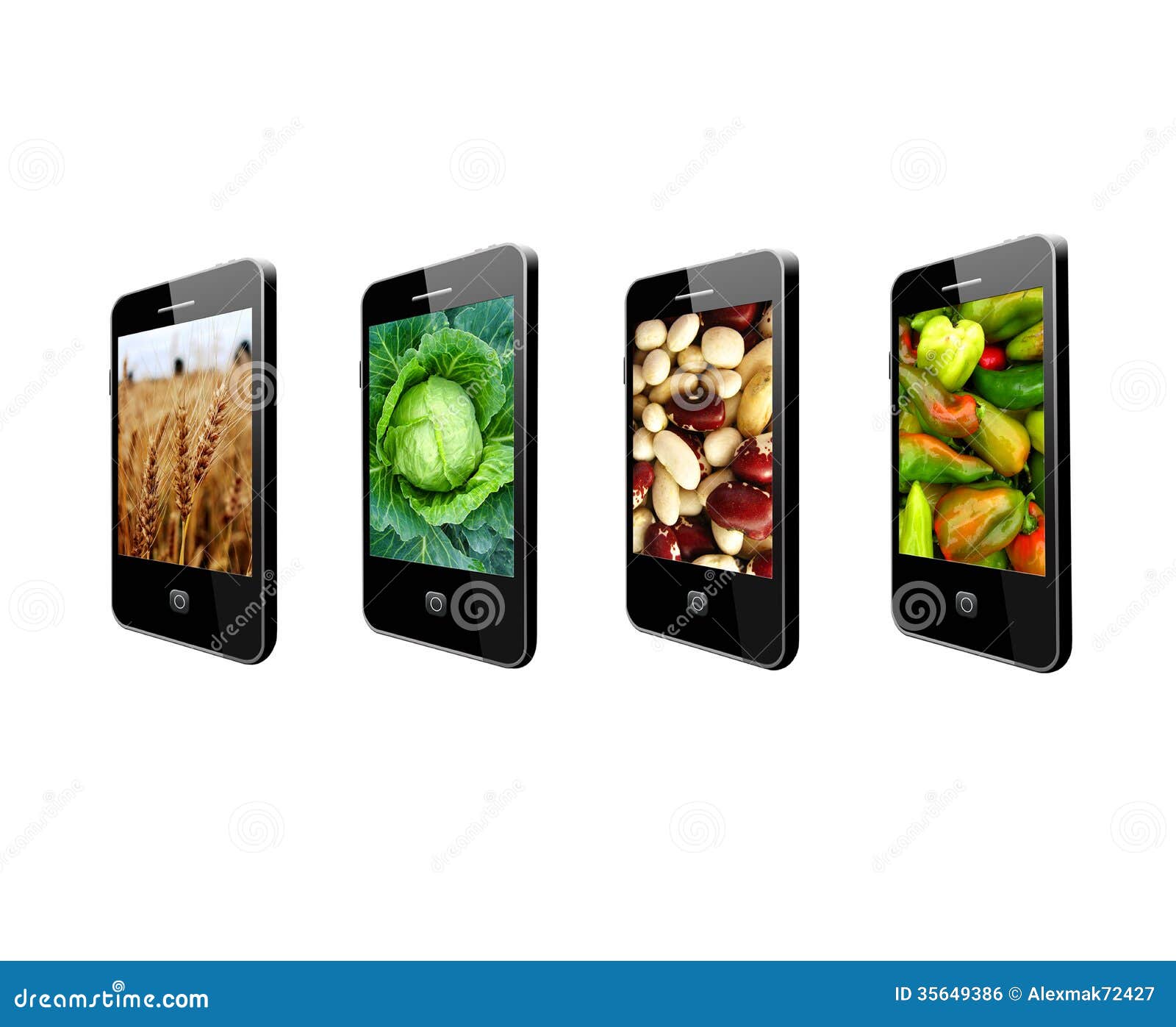 Mobile Phones with Images of Different Vegetables Stock Photo - Image ...