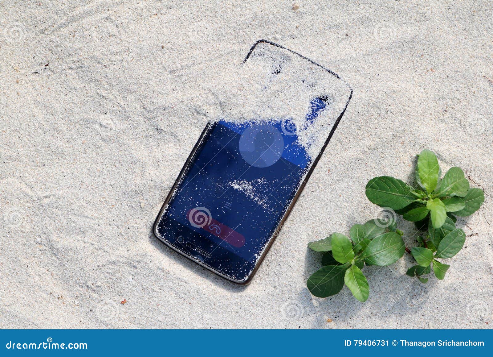 Mobile phones in the sand. stock image. Image of color - 79406731
