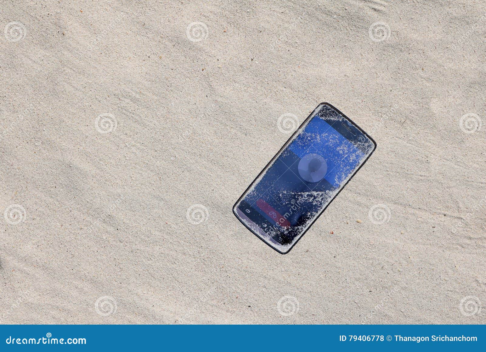 Mobile phones in the sand. stock photo. Image of business - 79406778