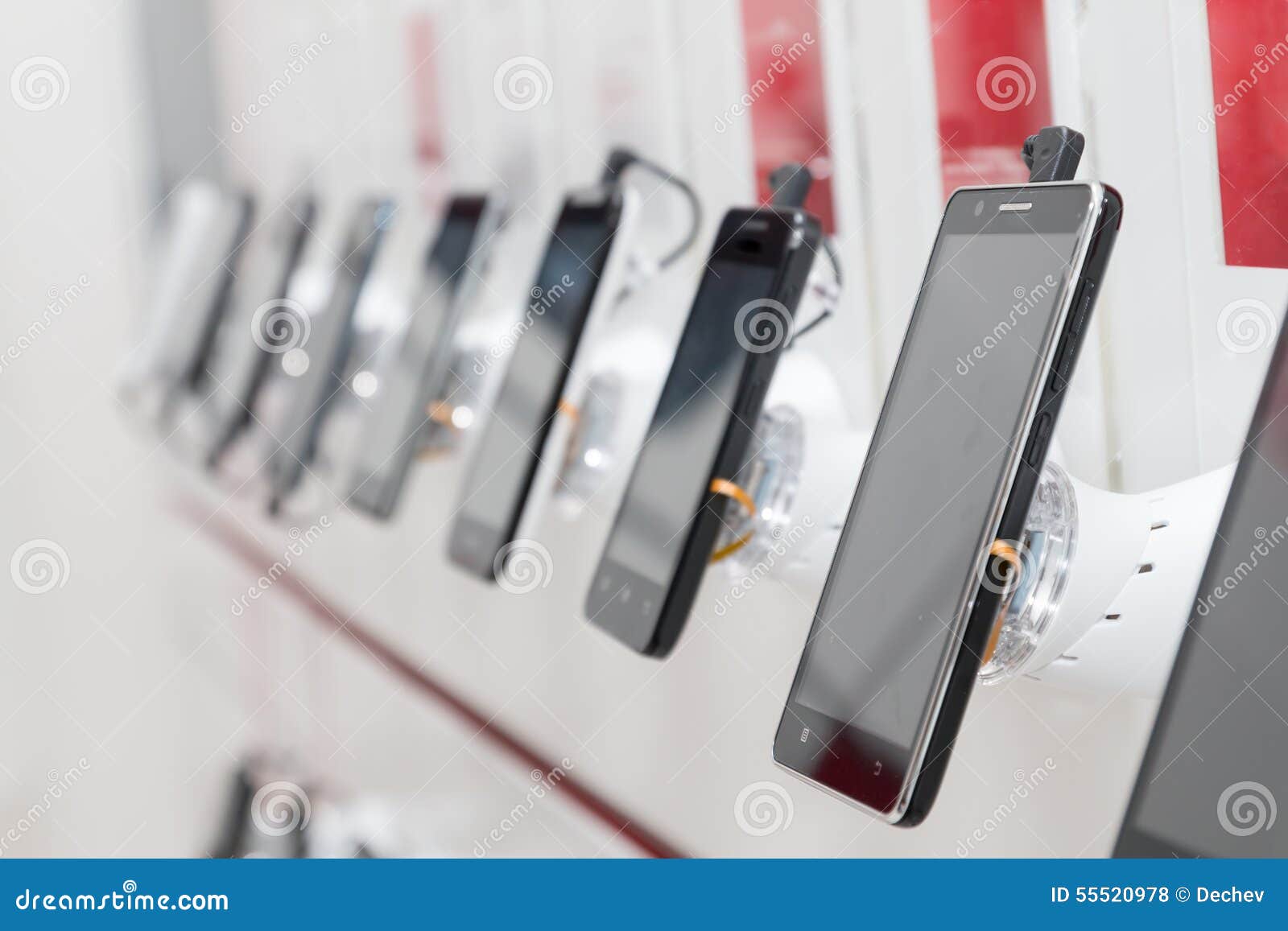 Mobile phones in showroom stock photo. Image of electronic - 55520978