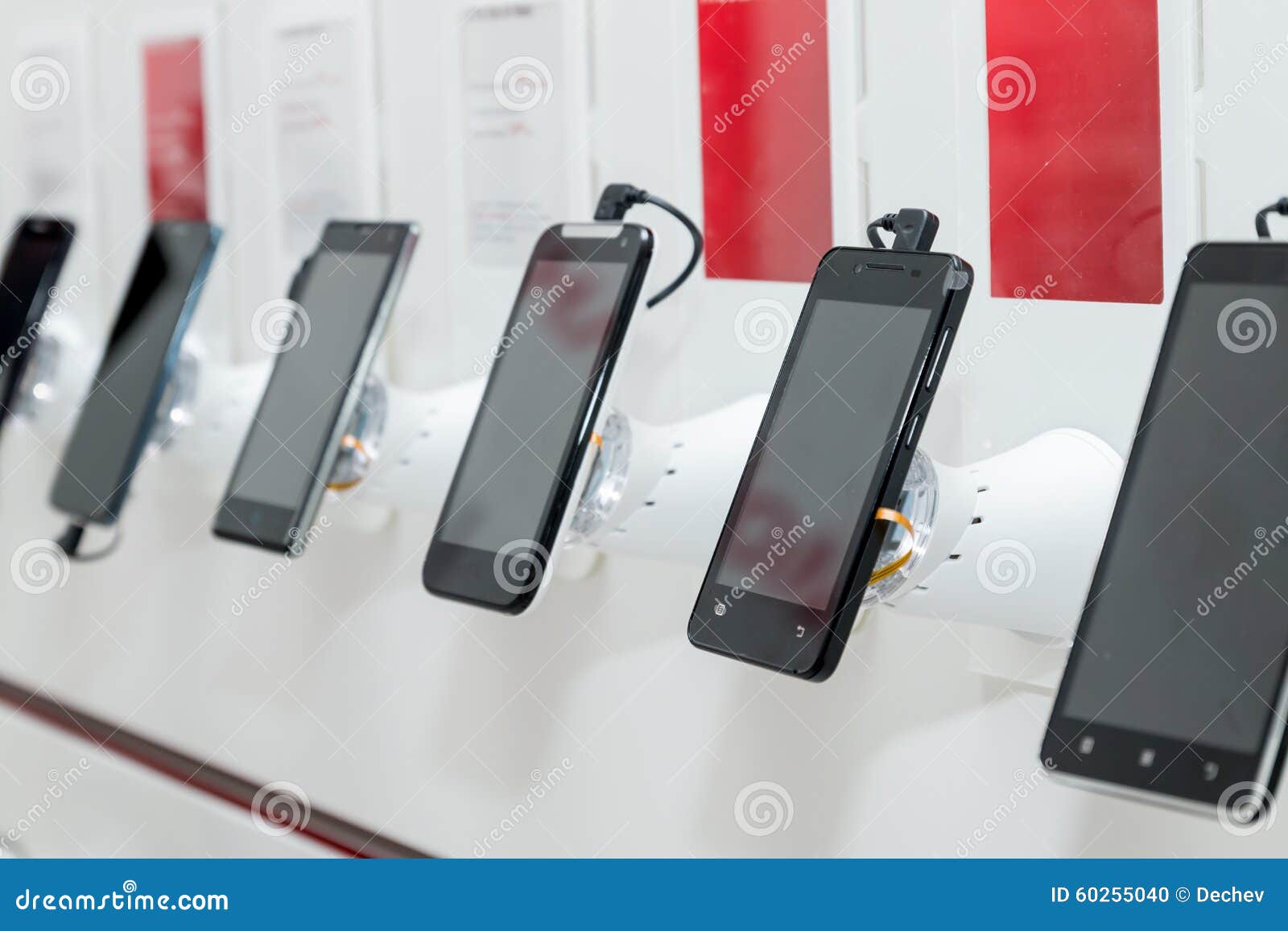 Mobile phones in showroom stock photo. Image of smartphone - 60255040