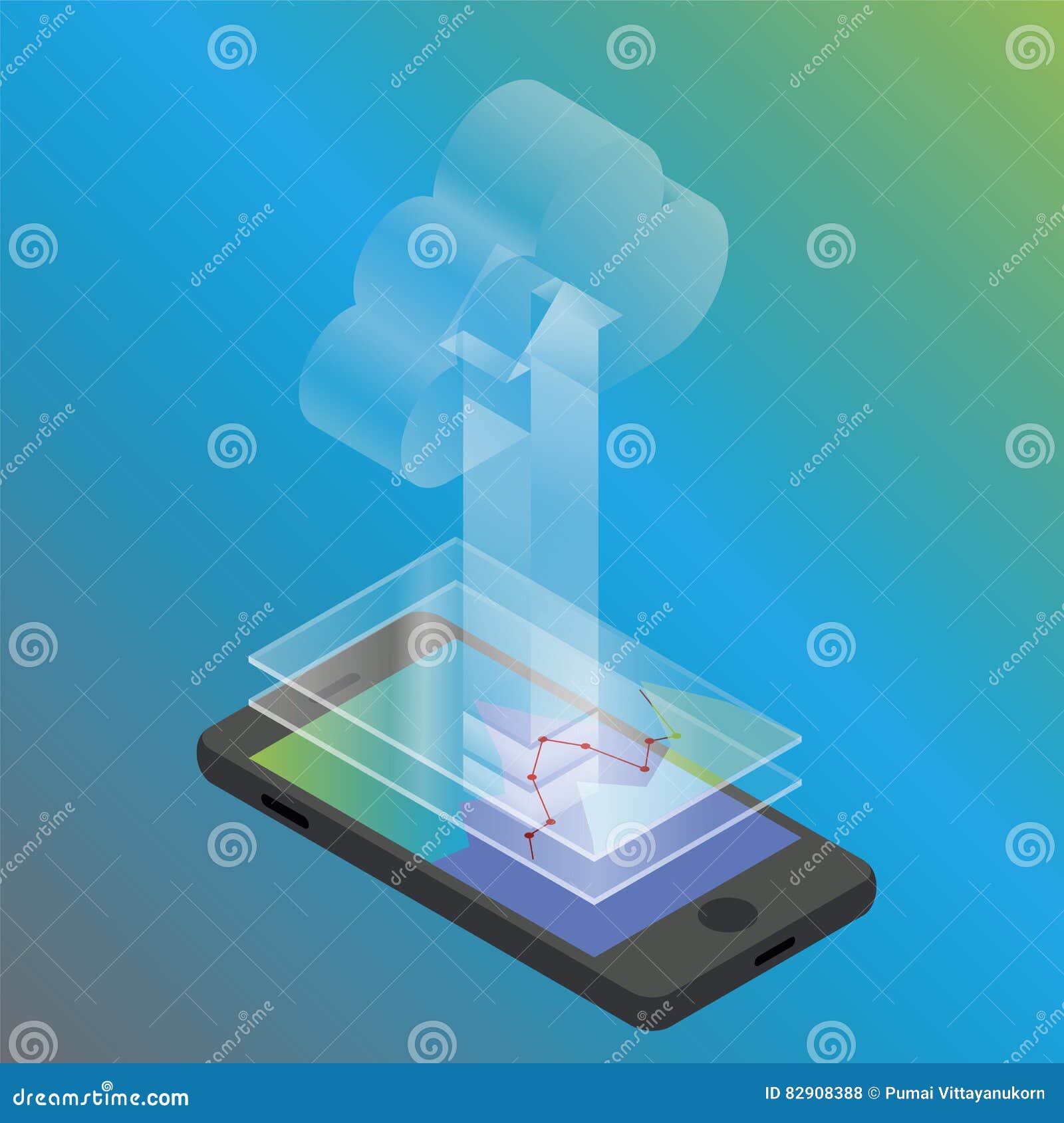 Mobile Phones Technology Cloud Concept Stock Vector - Illustration of ...