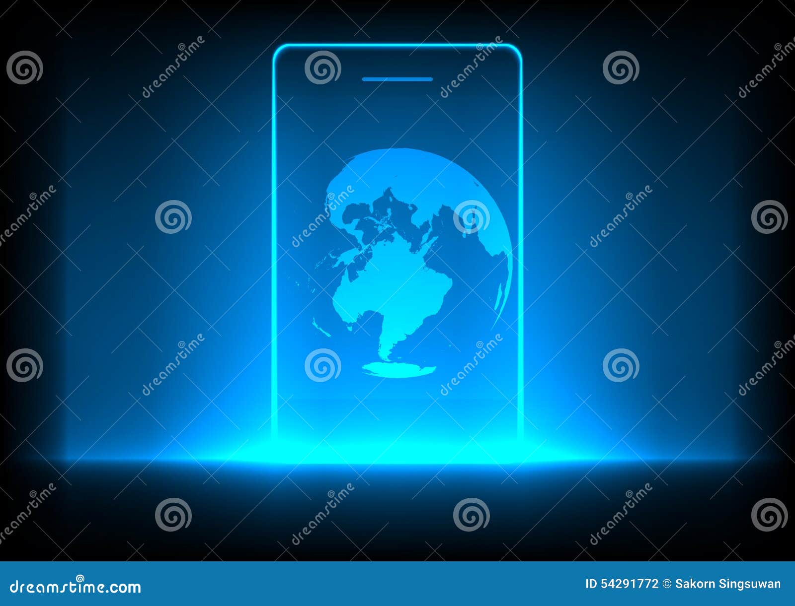 Mobile Phones Technology Concept and Globe Background Stock Vector ...
