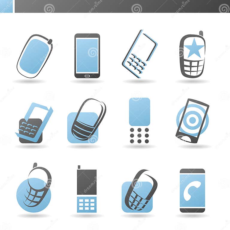 Mobile Phones. Vector Logo Template Set. Stock Vector - Illustration of ...