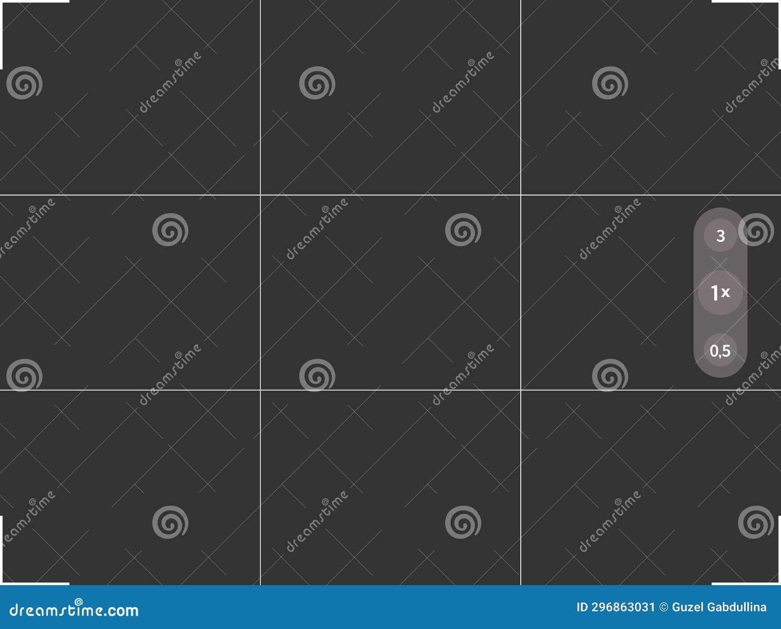 Mobile Photo Camera Frame Viewfinder Grid Template. Vector Illustration ...
