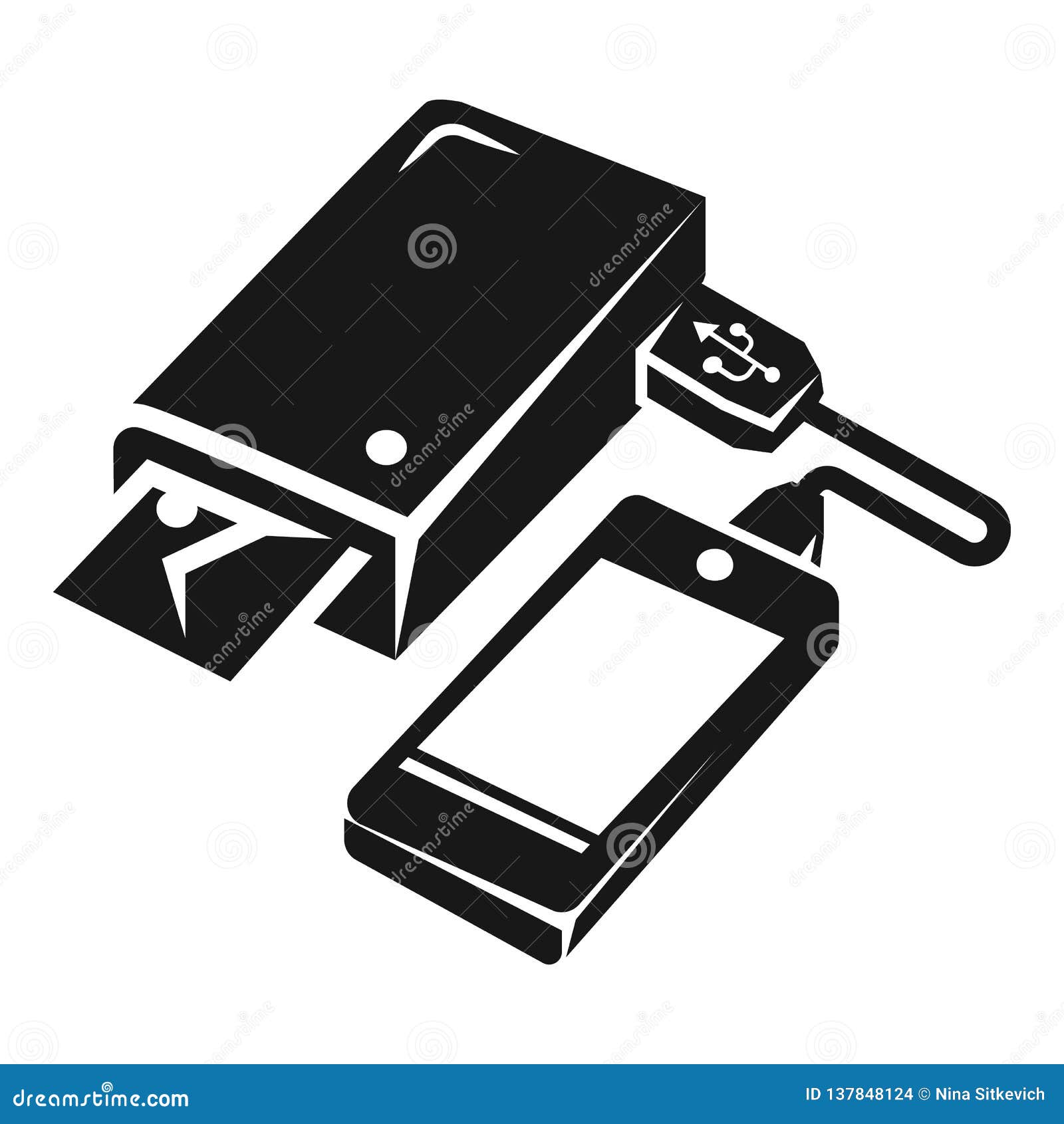 Mobile Photo Printer Icon, Simple Style Stock Vector - Illustration of ...