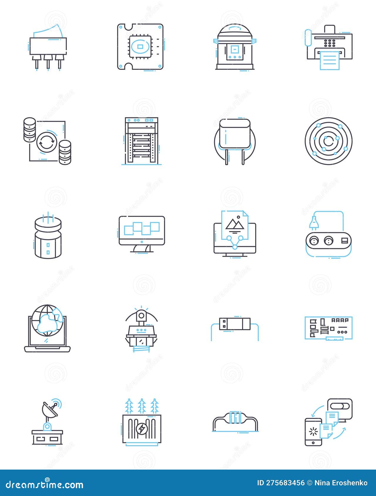 Mobile Phs Linear Icons Set. Smartphs, Touchscreen, Apps, Android, IOS ...