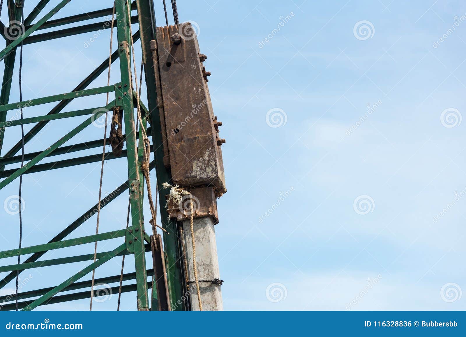 Mobile Pile Driving is Installing Concrete Pile, Construction Work ...