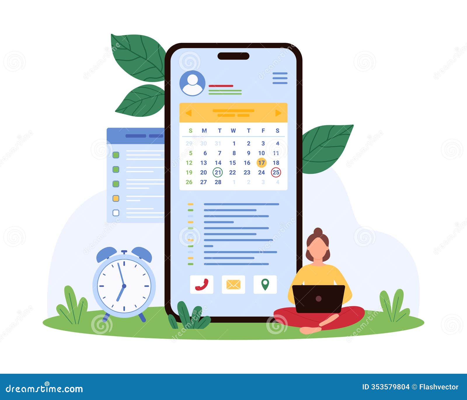 Mobile Planning and Scheduling Concept Stock Illustration ...