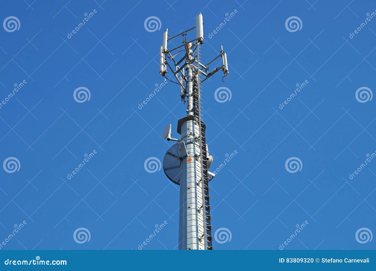 Mobile Pole Behind Tree with Blue Sky Back Ground ,technology Can ...