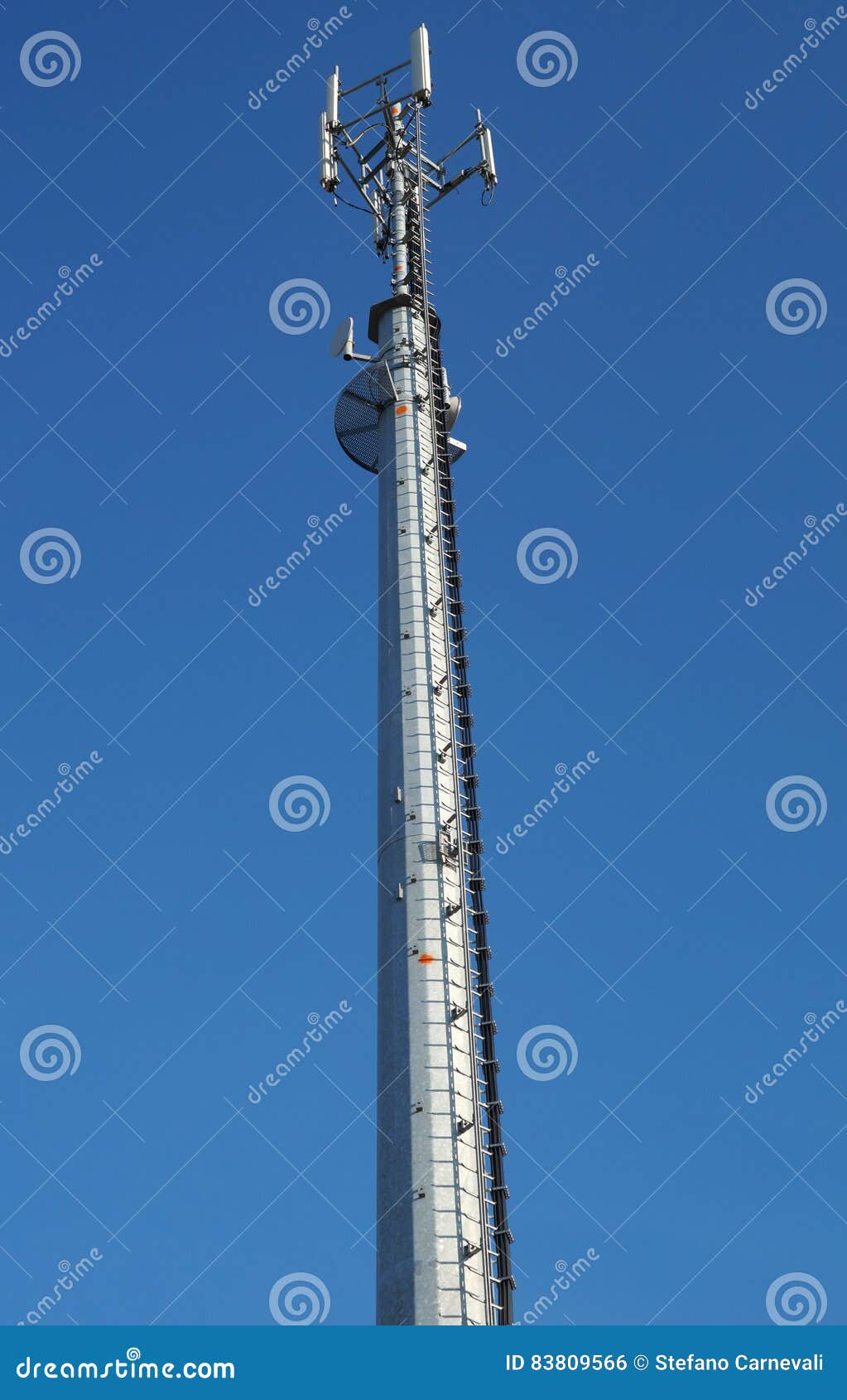 Mobile Pole Behind Tree with Blue Sky Back Ground ,technology Can ...