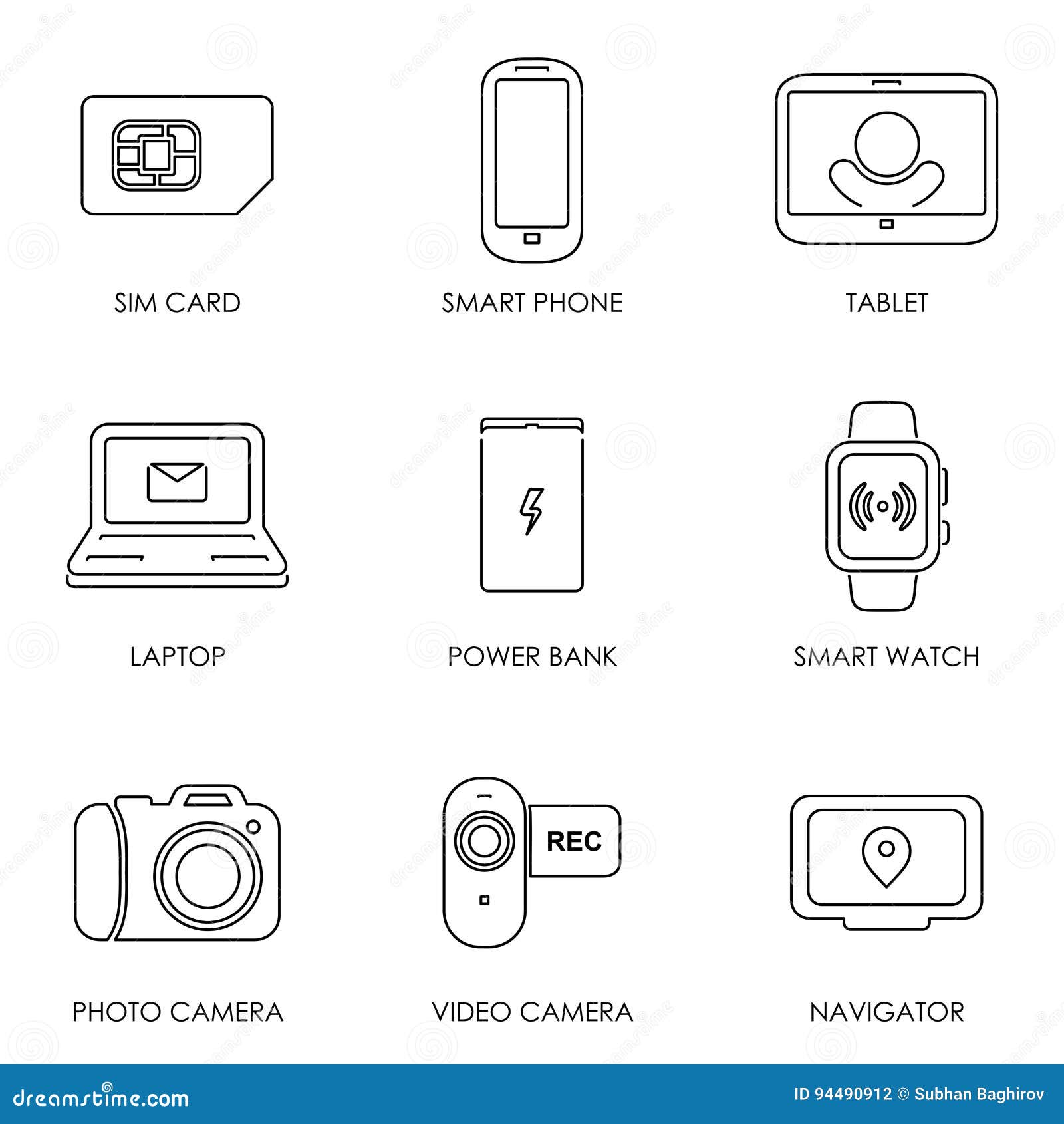 Mobile Portable Devices Icon Set Symbol Flat Style Vector Stock Vector ...