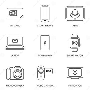 Mobile Portable Devices Icon Set Symbol Flat Style Vector Stock Vector ...
