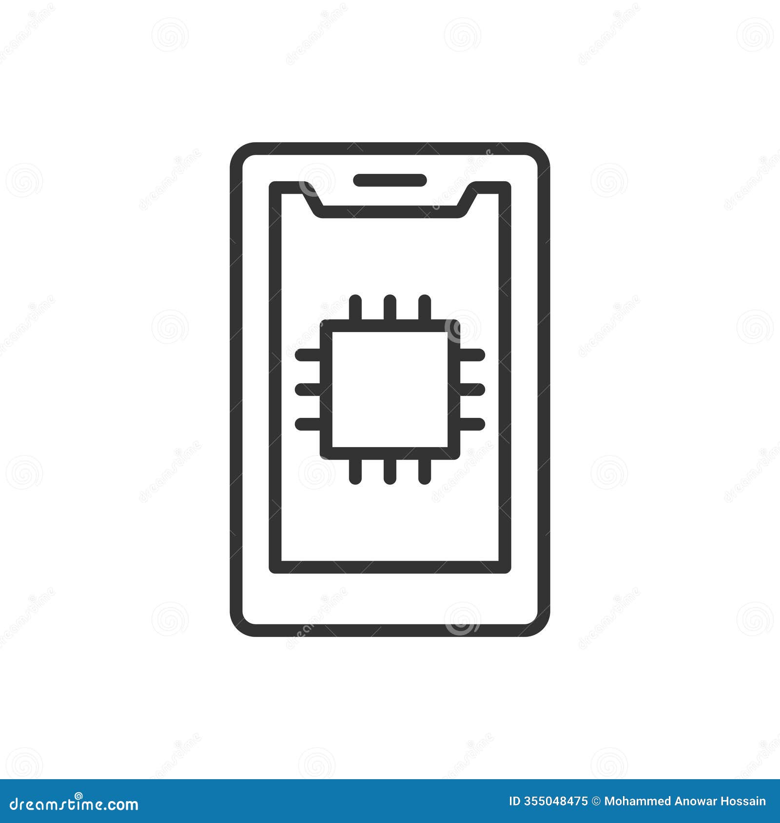 Mobile Processor Chip Icon stock illustration. Illustration of system ...
