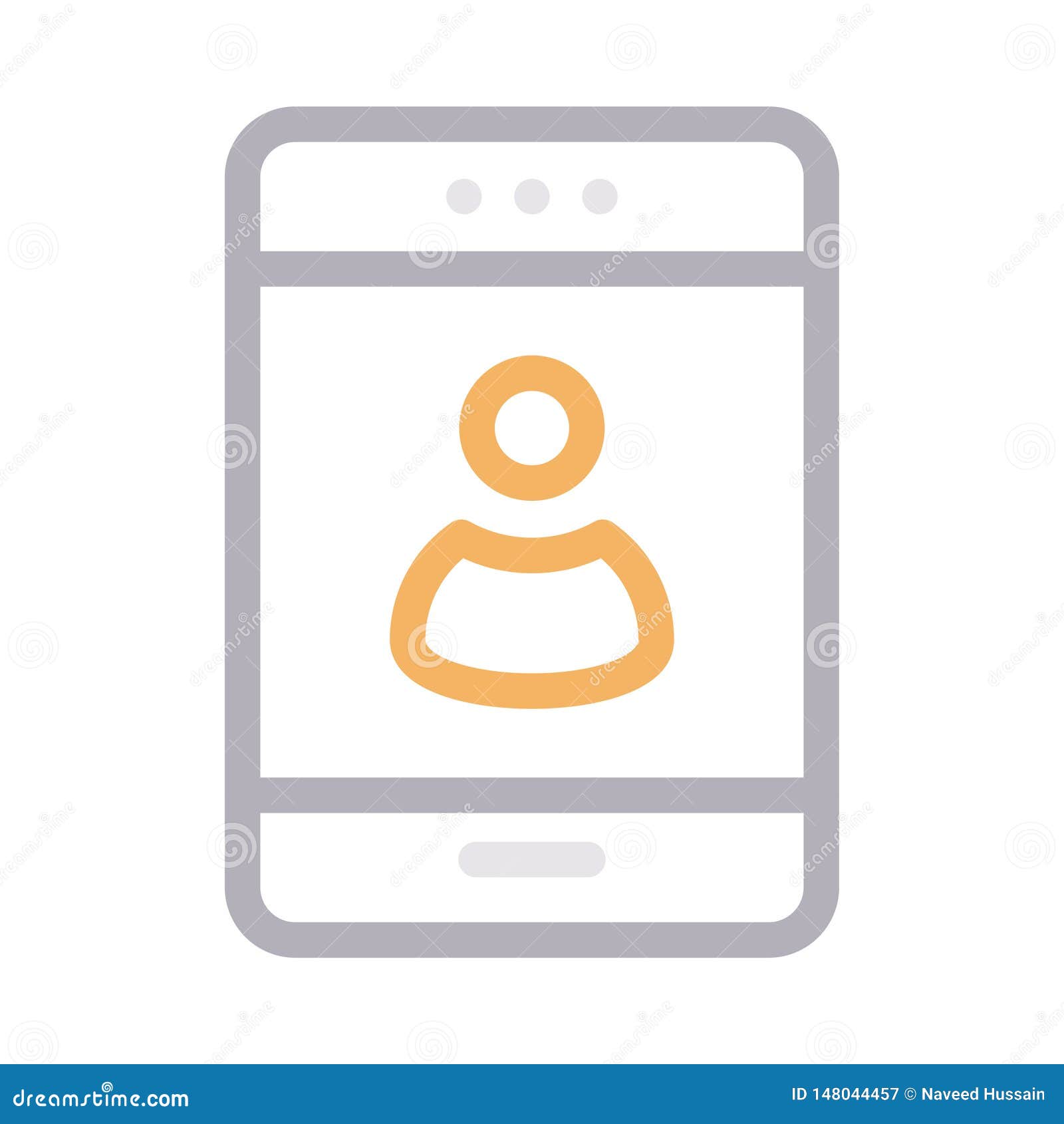 Mobile Profile Thin Color Line Vector Icon Stock Vector - Illustration ...