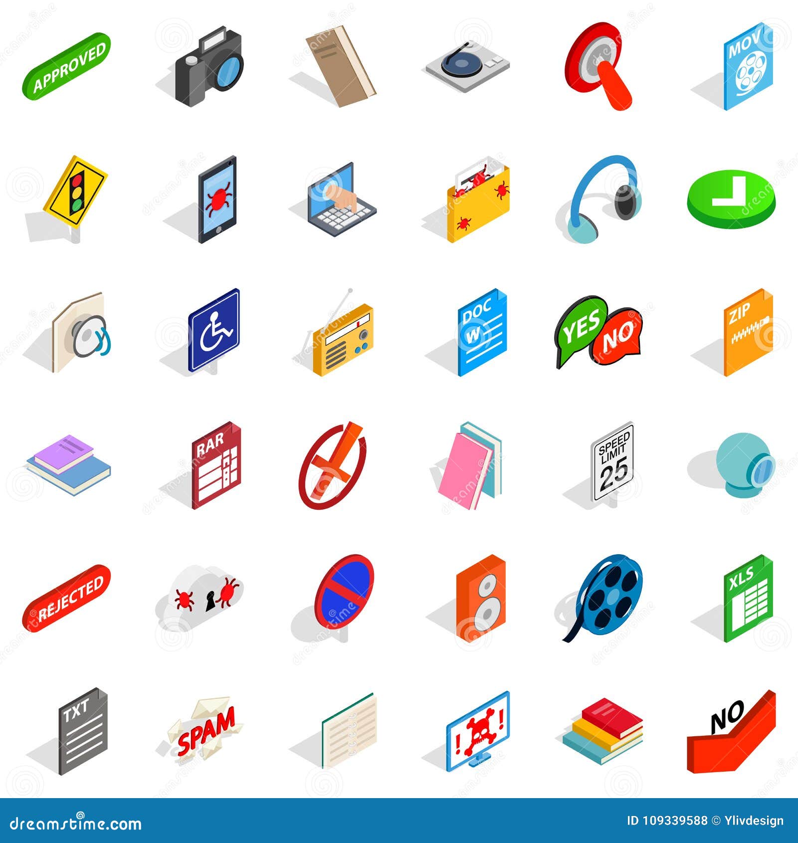 Mobile Program Icons Set, Isometric Style Stock Vector - Illustration ...