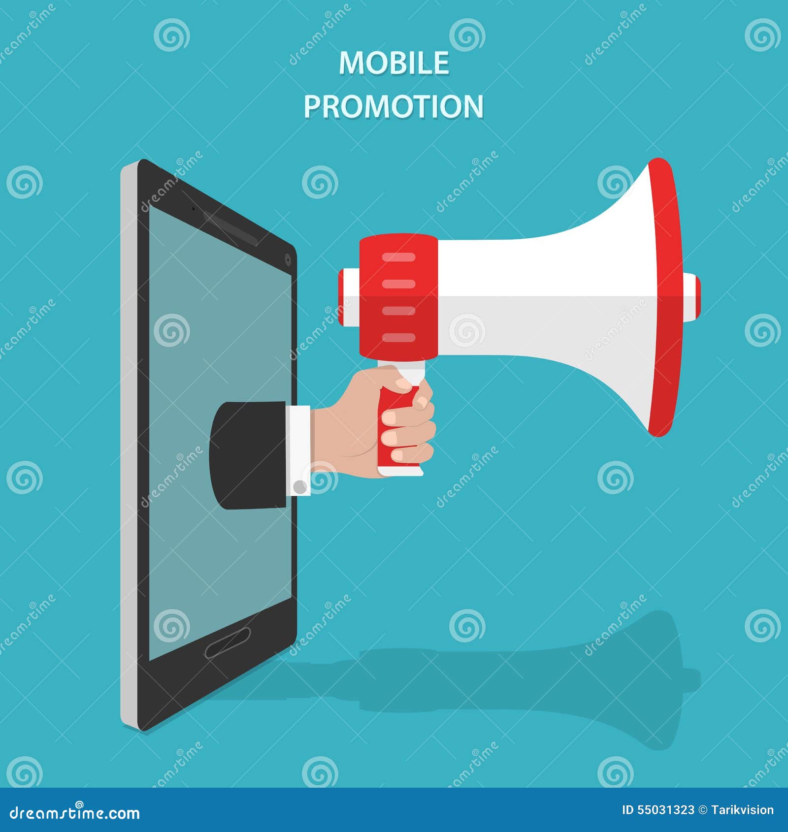 Mobile Promotion Flat Isometric Vector Concept. Stock Vector ...