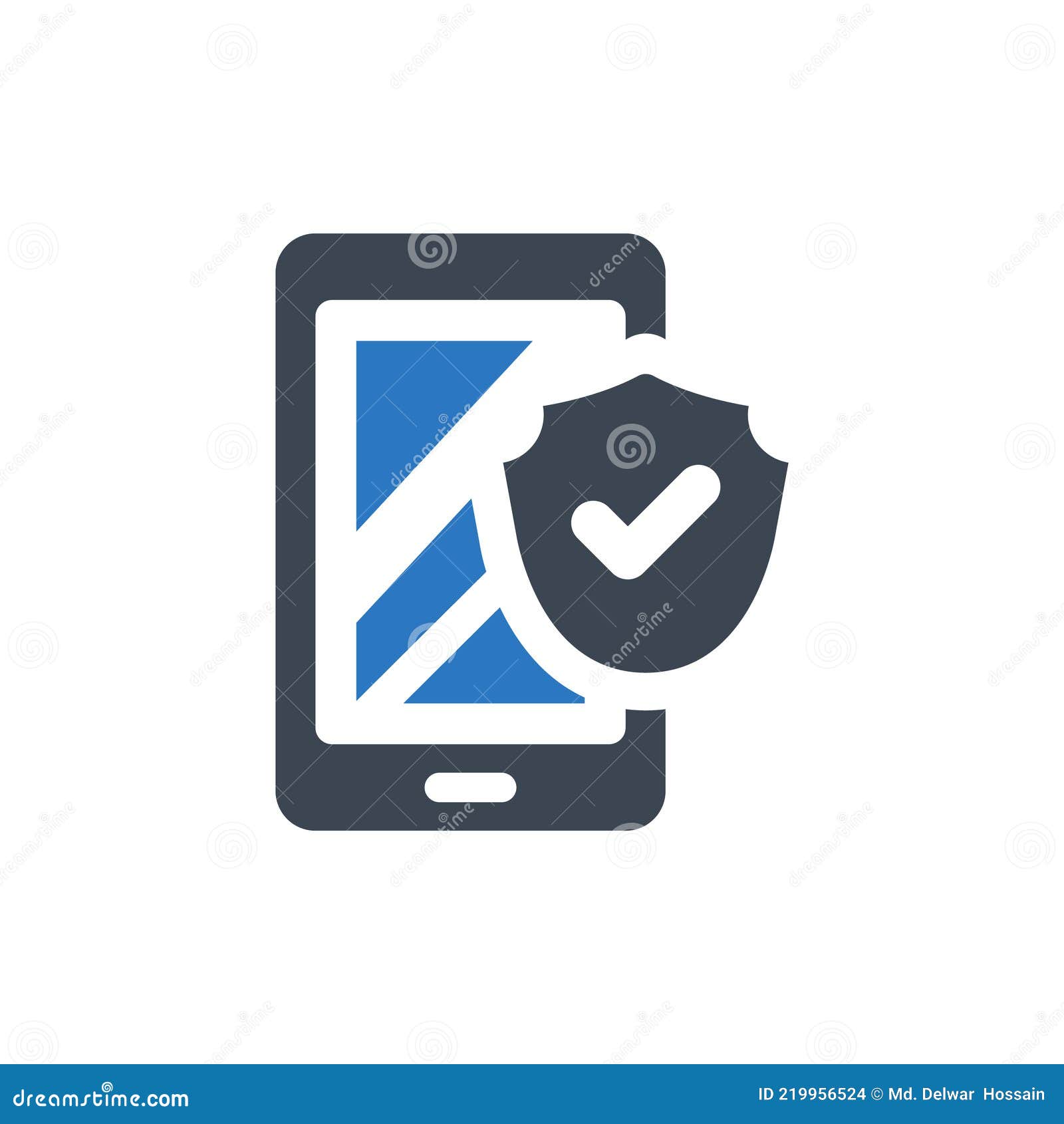 Mobile protection icon stock vector. Illustration of symbol - 219956524