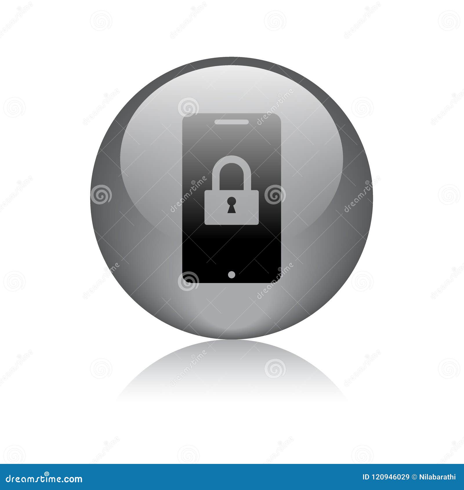 Mobile Protection Icon Web Button Stock Vector - Illustration of gate ...