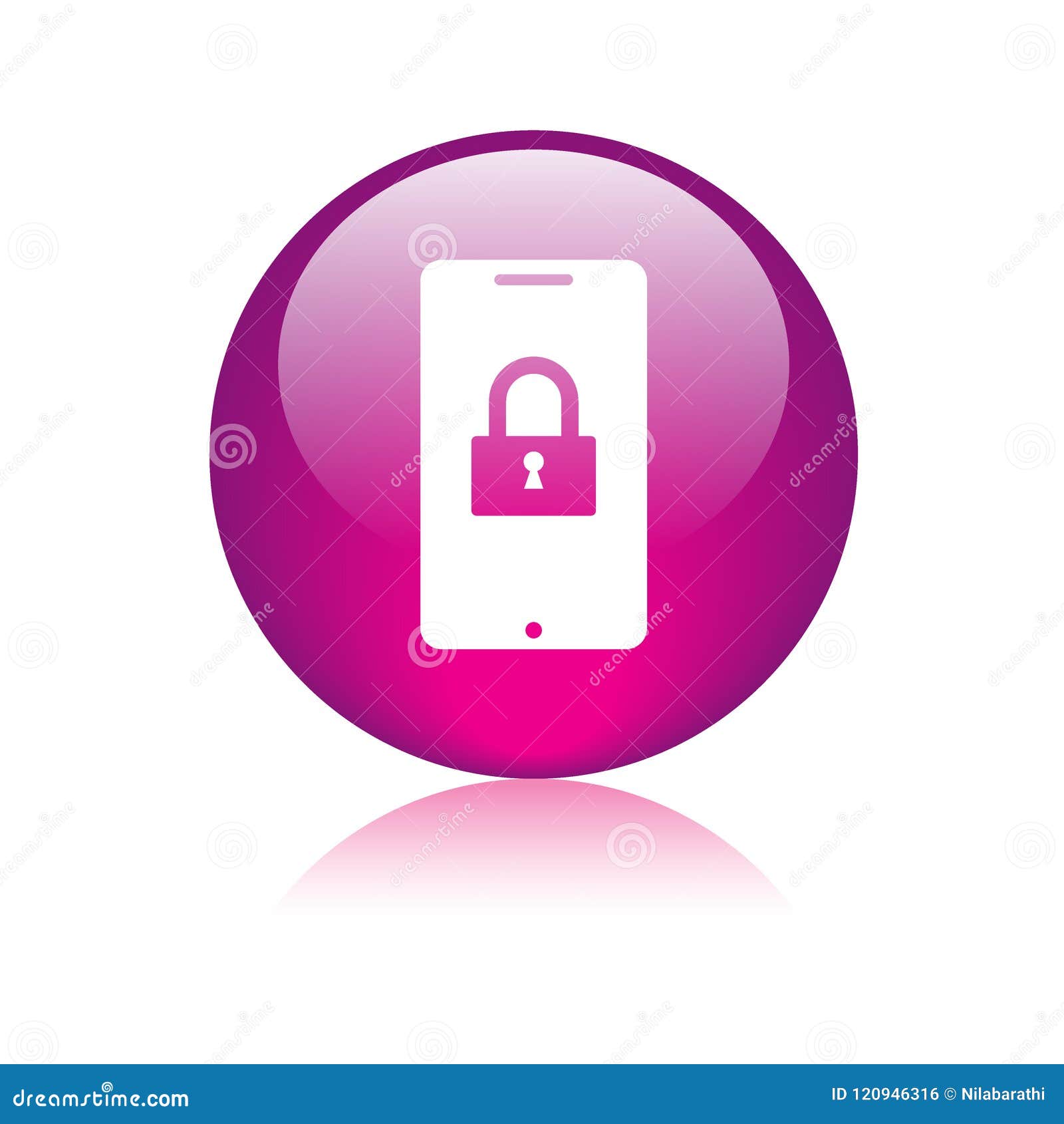 Mobile Protection Icon Web Button Stock Vector - Illustration of cyber ...