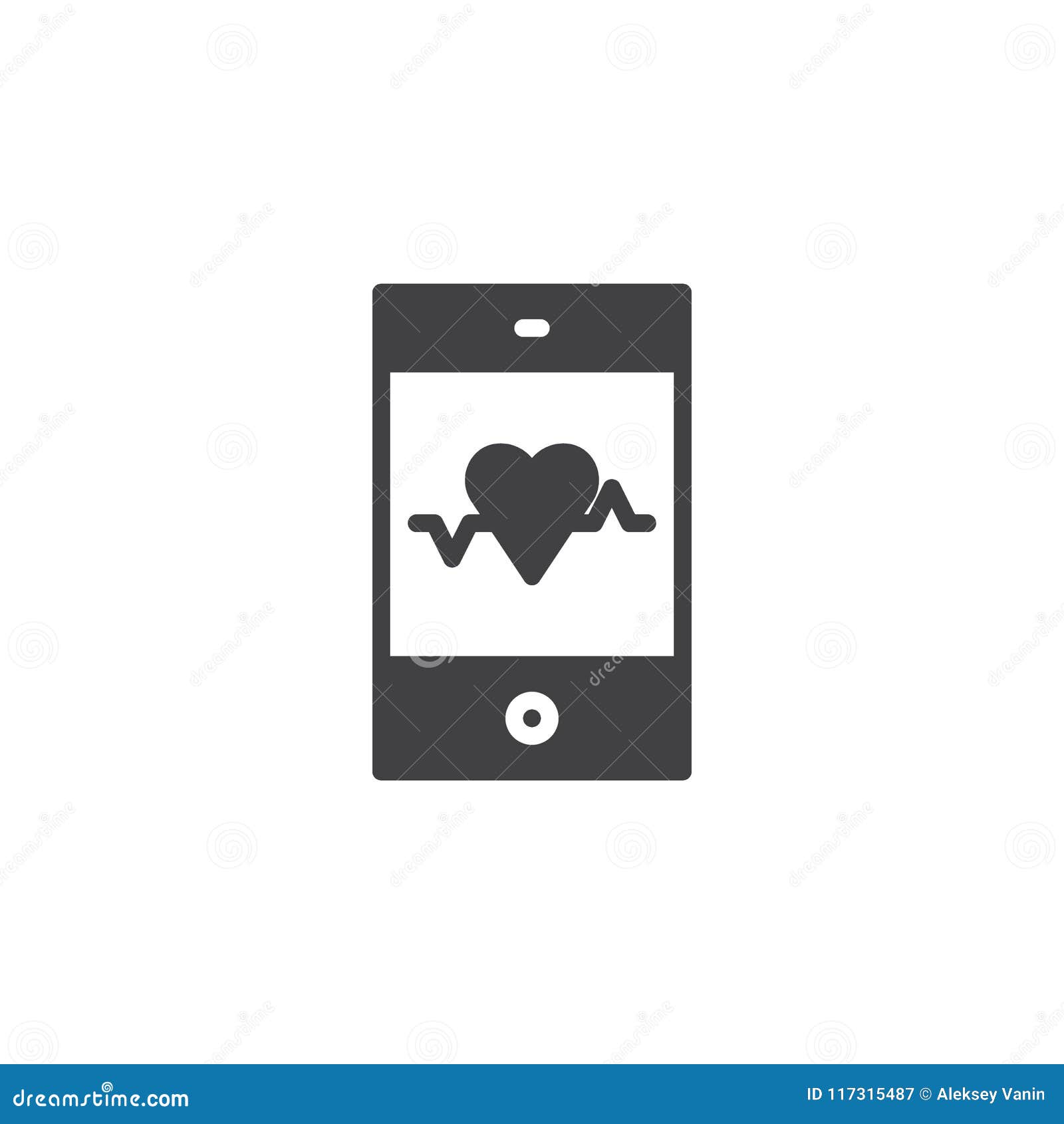 Mobile Pulse Tracker Vector Icon Stock Vector - Illustration of ...
