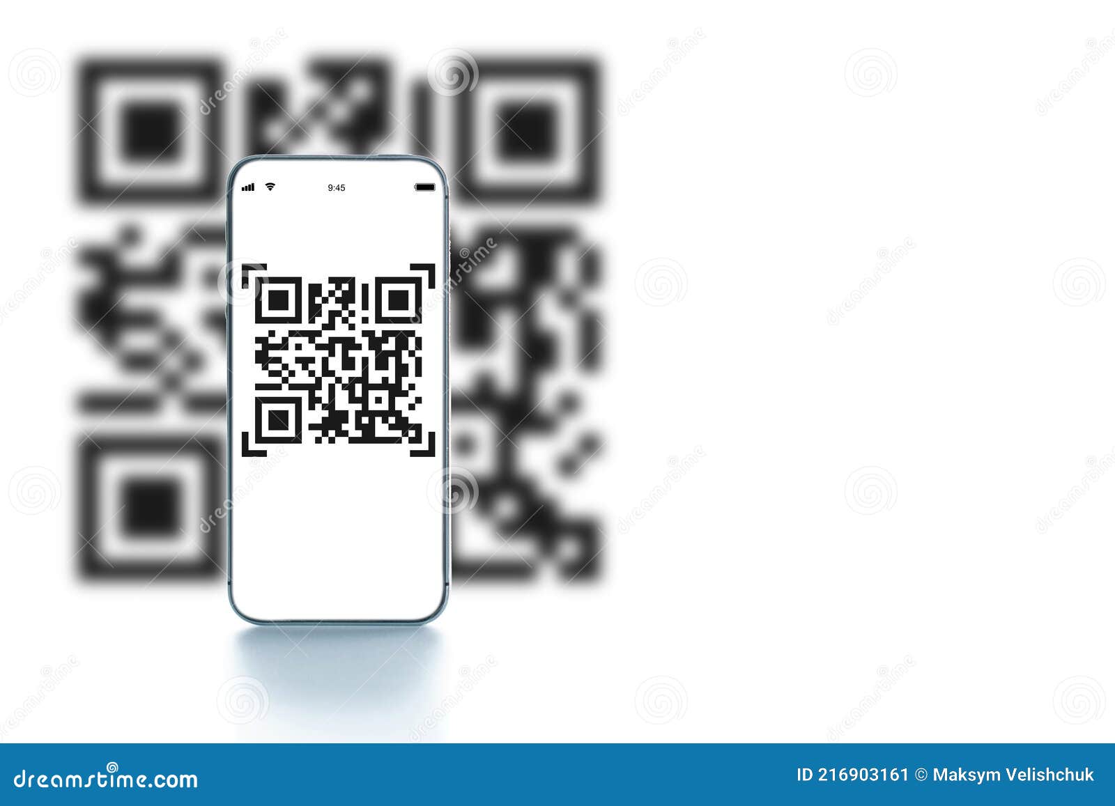 Mobile Qr Code. Digital Mobile Smart Phone with Qr Code Scanner on ...