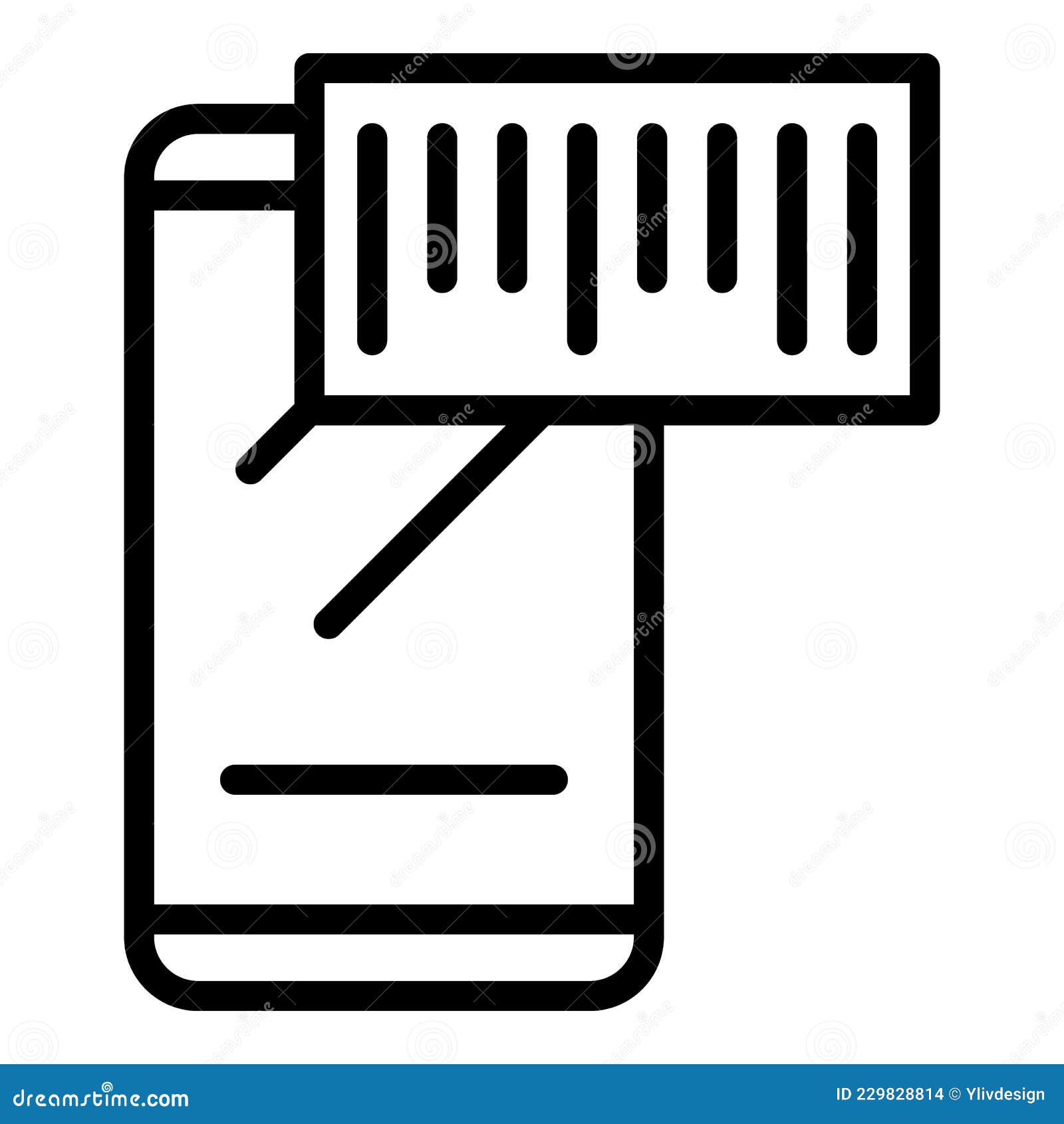 Mobile Qr Code Icon Outline Vector. Phone Scan Stock Vector ...