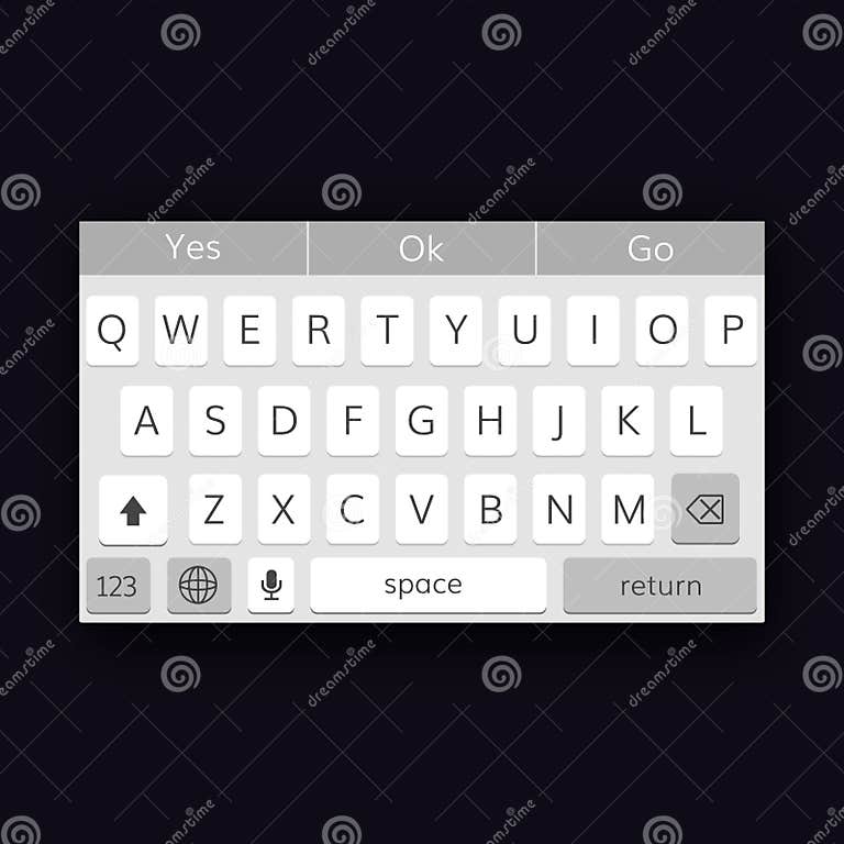 Mobile qwerty keyboard stock vector. Illustration of emoji - 101465341