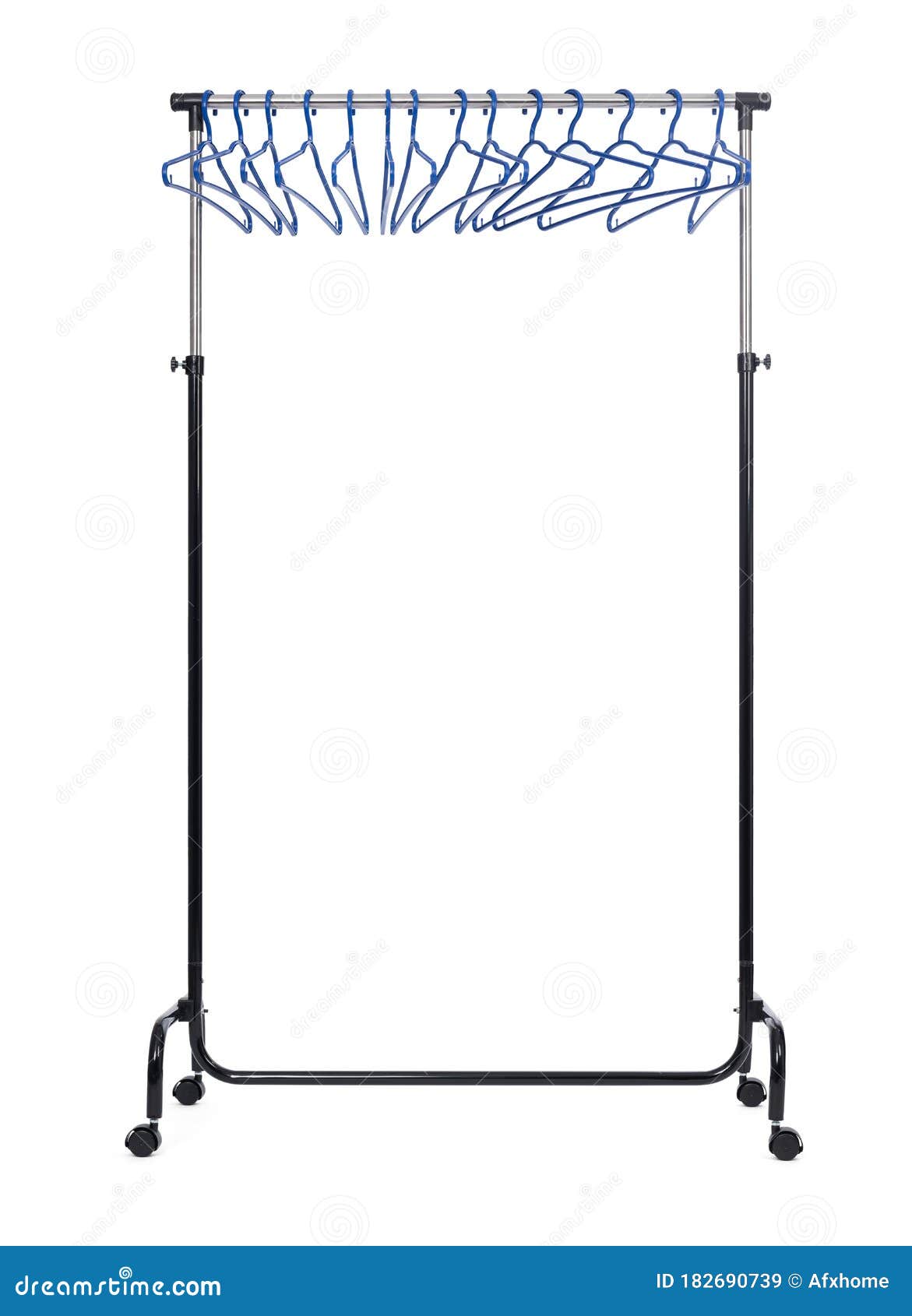 Mobile Rack with Empty Coat Hanger, Isolated on White Background. File ...
