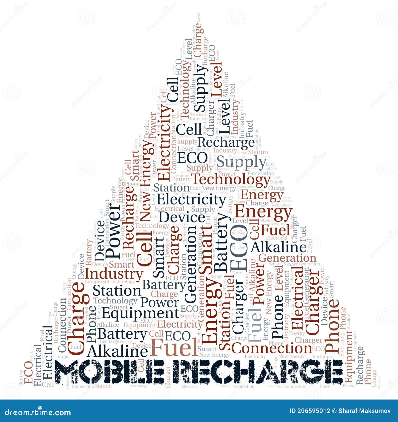 Mobile Recharge Typography Word Cloud Create with the Text only. Stock ...