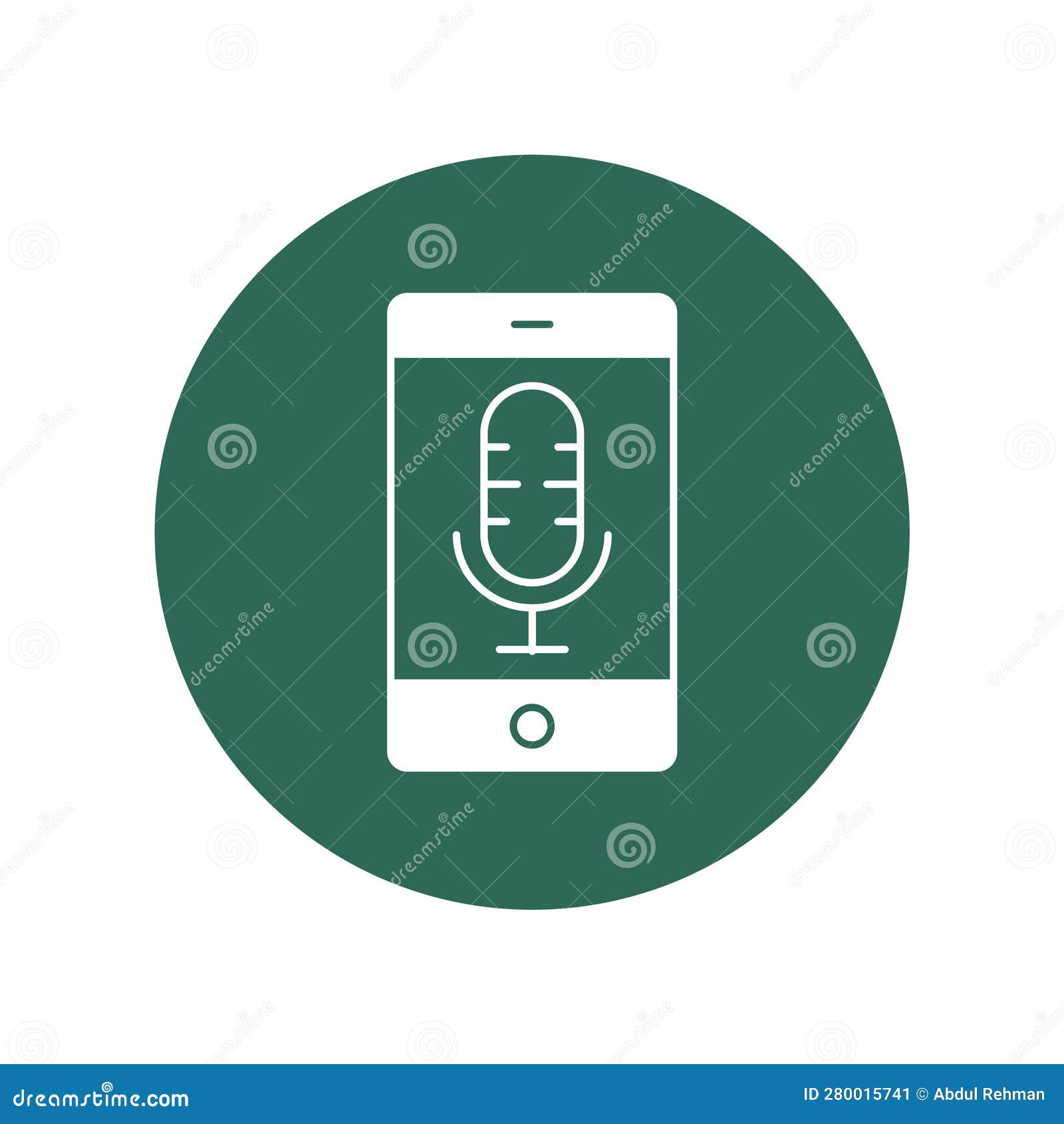 Mobile Recorder Vector Icon with Trendy Background Colors that Can ...