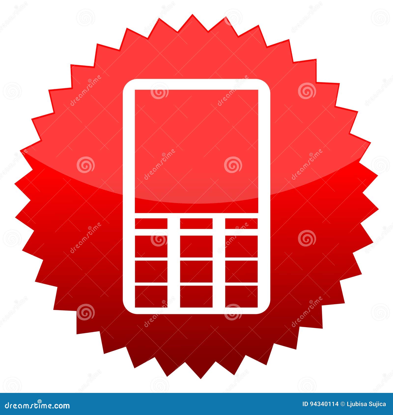 Mobile, Red sun sign stock illustration. Illustration of customer ...