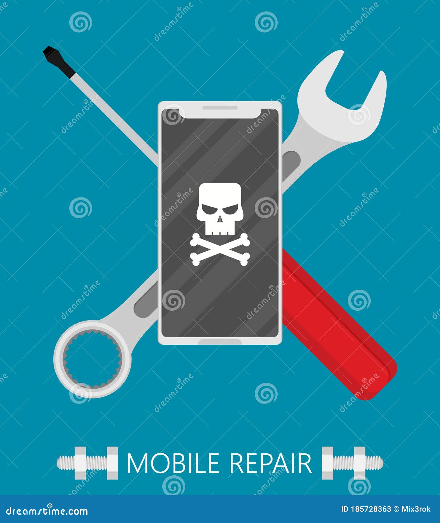 Mobile Repair and Development Illustration Stock Vector - Illustration ...