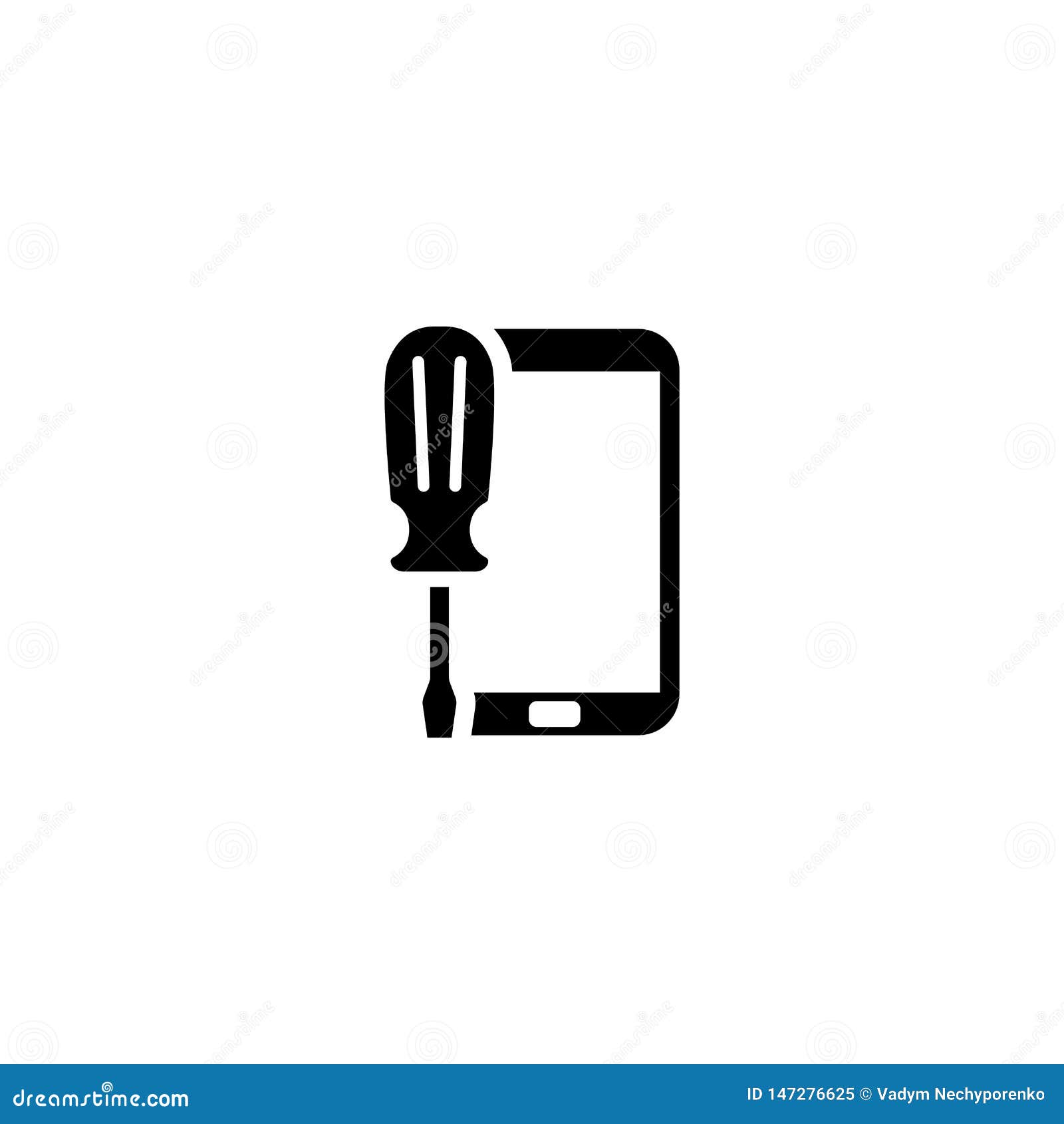 Mobile Repair Icon. Flat Design Stock Illustration - Illustration of ...