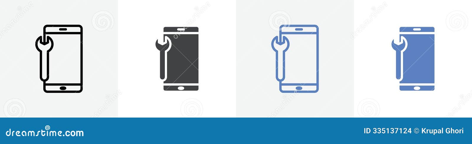 Mobile Repair Icon Vector Set Use for Web Ui or App Stock Vector ...