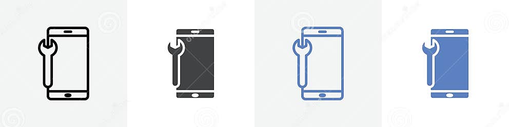 Mobile Repair Icon Vector Set Use for Web Ui or App Stock Vector ...