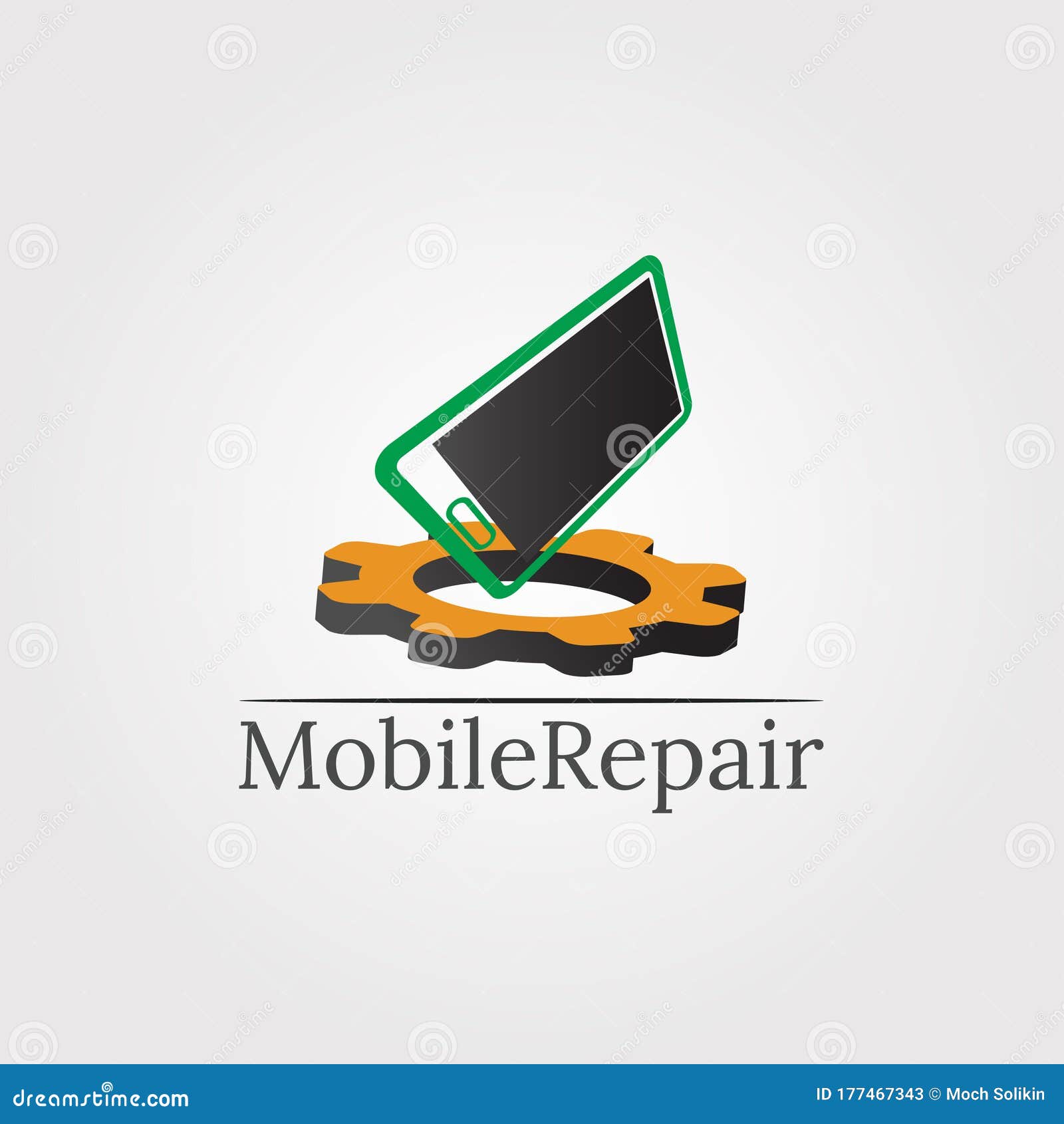 Mobile Repair Logo Design, Technology Icon, Illustration Element ...