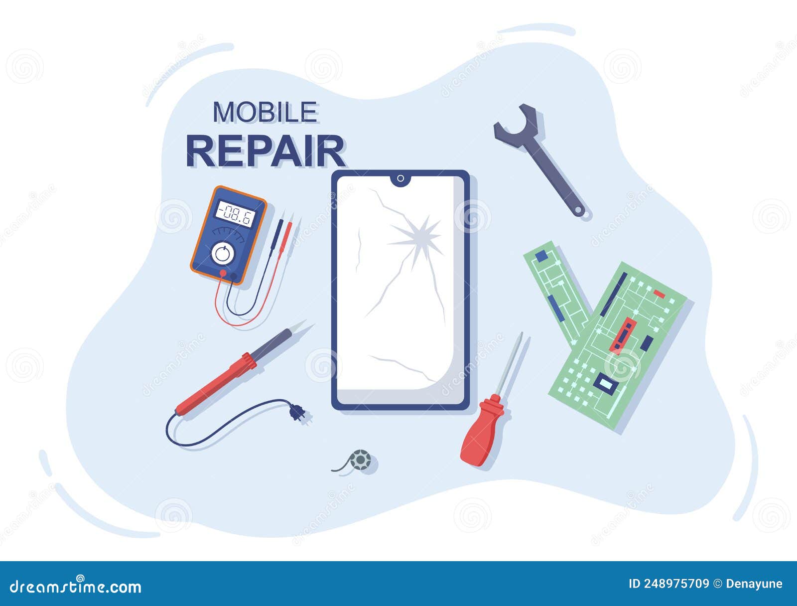 Mobile Repair of a Telephone or Smartphone Electronics Service with ...