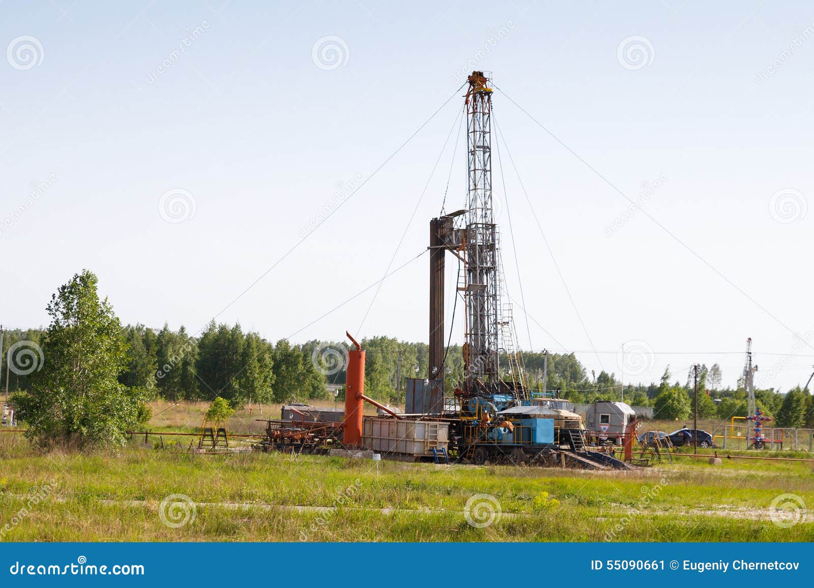 Mobile Rig at Work Drilling Stock Image - Image of business ...