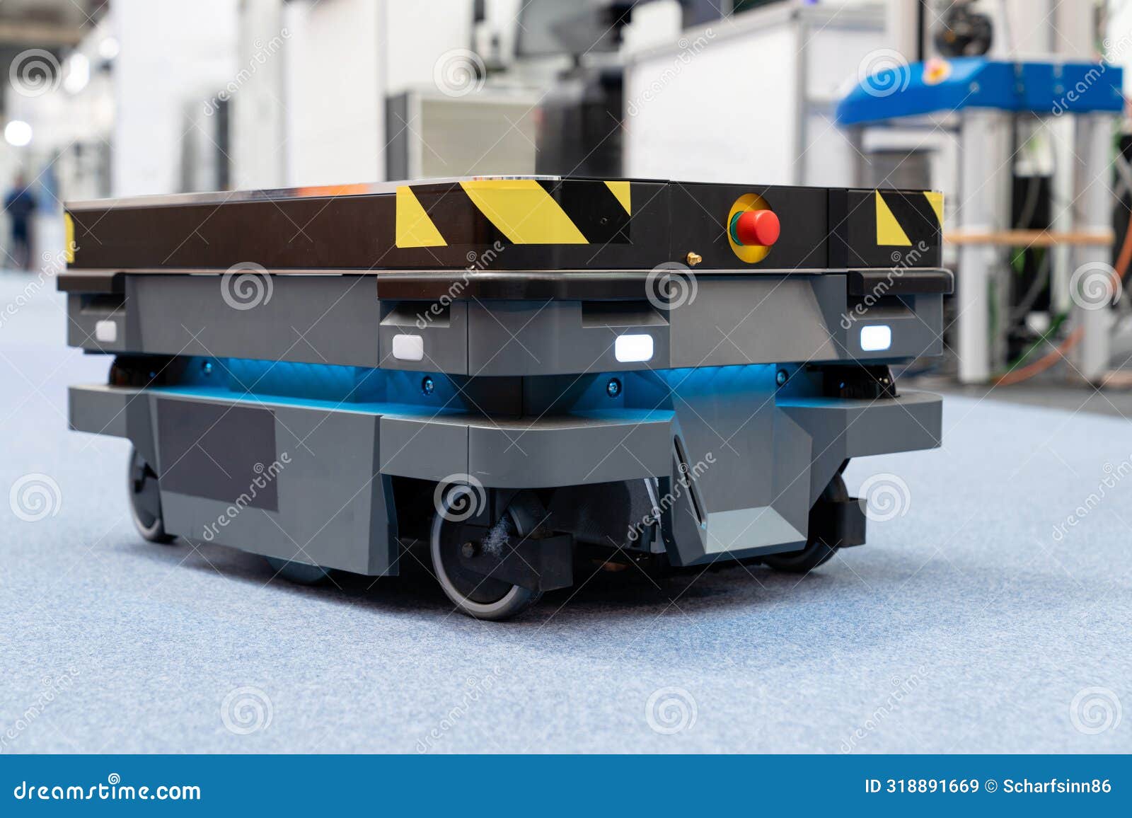 Mobile Robot for Transporting a Box in a Warehouse Stock Image - Image ...
