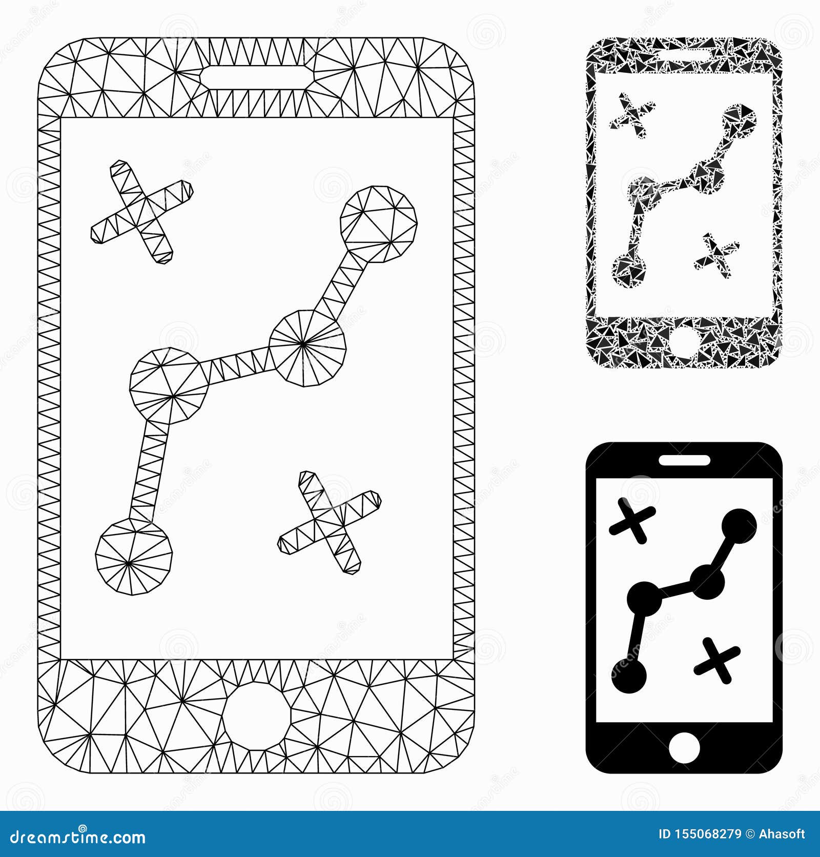 Mobile Routing Vector Mesh Carcass Model and Triangle Mosaic Icon Stock ... Mobile Routing Vector Mesh Carcass Model and Triangle Mosaic Icon Stock ...