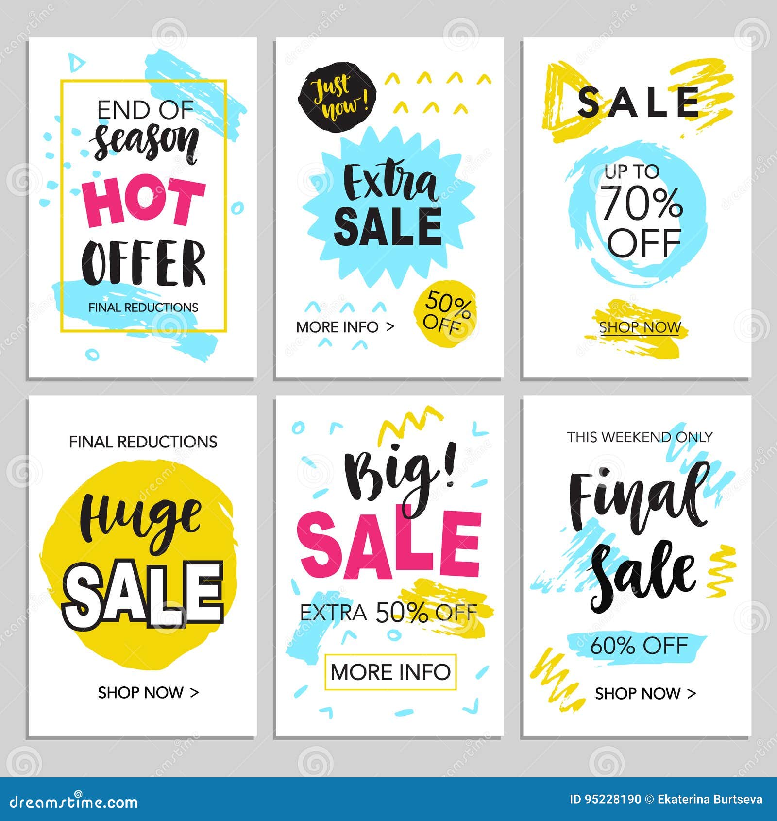 Mobile Sale Banners Template Set for Online Shopping Stock Vector ...