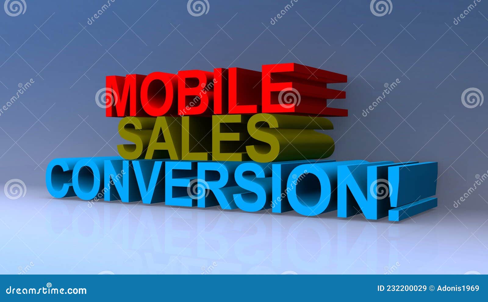 Mobile Sales Conversion on Blue Stock Illustration - Illustration of ...