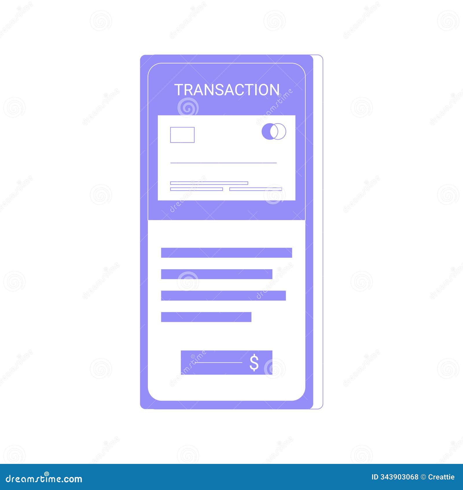 Mobile Banking Transaction Screen in Flat Vector Illustration ...