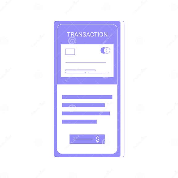 Mobile Banking Transaction Screen in Flat Vector Illustration ...