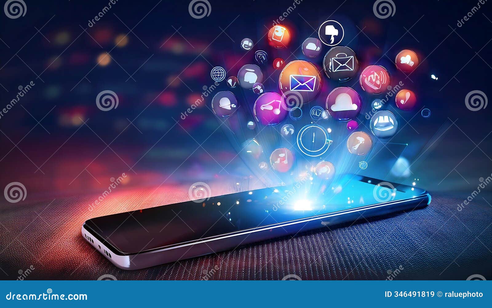 Mobile Screen with Floating Icons, Representing the Power of Social ...
