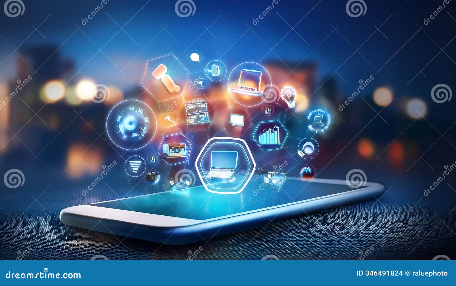 Floating Icons With Long Shadow Royalty-Free Stock Photo ...