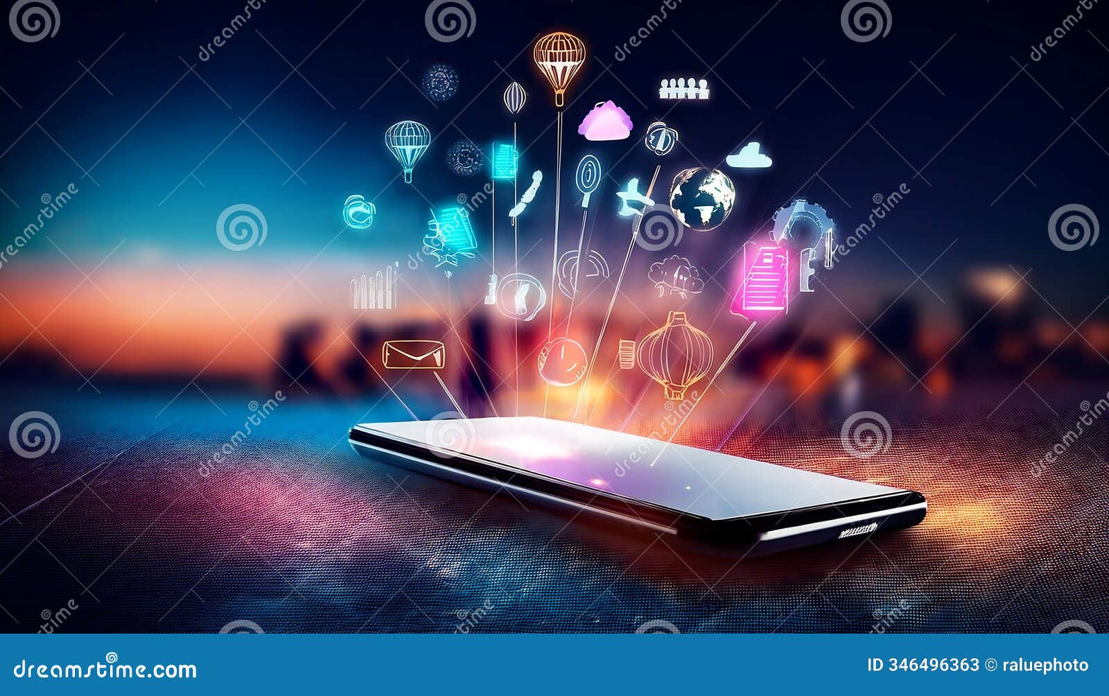 Floating Icons With Long Shadow Royalty-Free Stock Photo ...