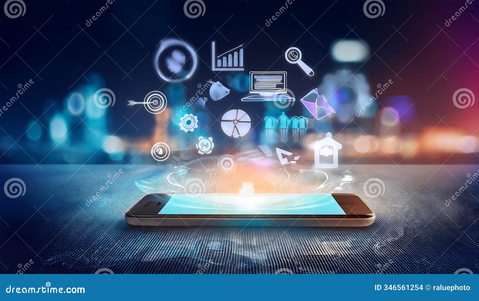 Floating Icons With Long Shadow Royalty-Free Stock Photo ...